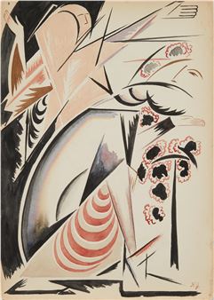 Natalia Goncharova | Rayist Composition: Figure in Motion | MutualArt