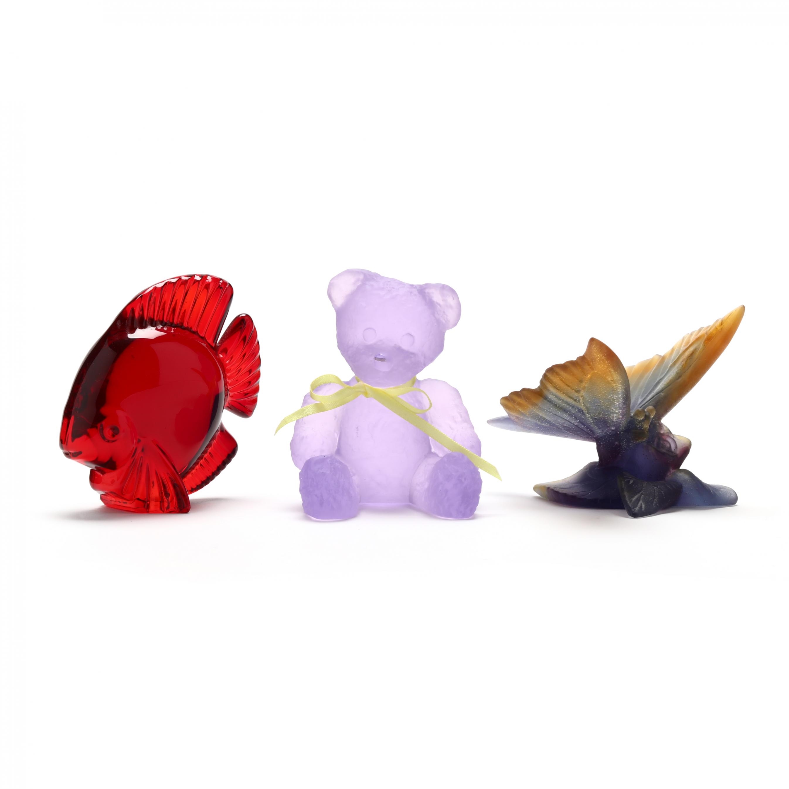 Serge Mansau | Three Daum Crystal Animals | MutualArt