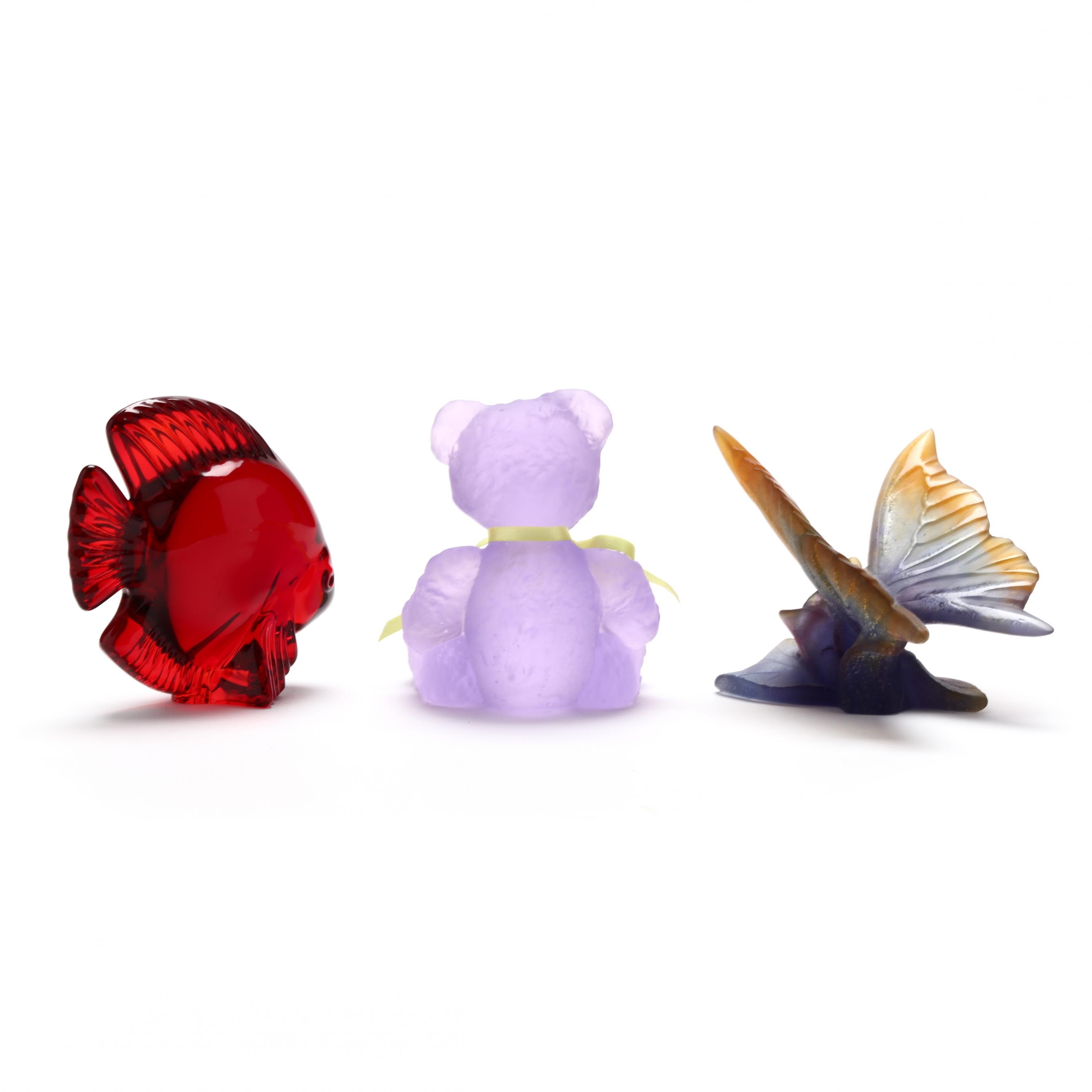 Serge Mansau | Three Daum Crystal Animals (Late 20th Century) | MutualArt