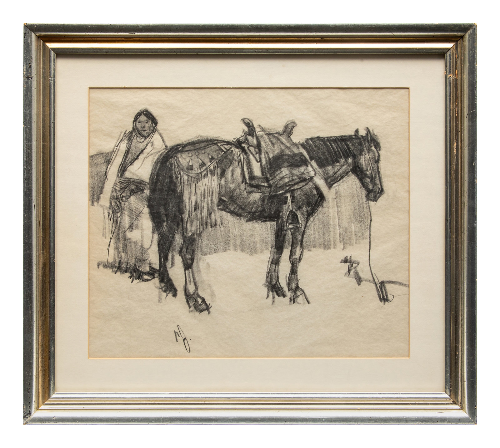 Ned Jacob | Native American with Horse | MutualArt