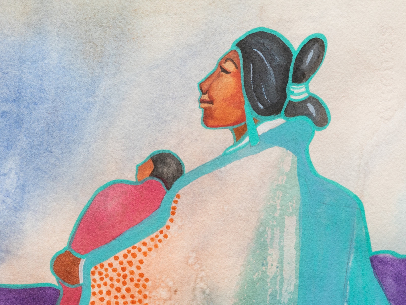 Dorothy Strait | Navajo Woman with Child | MutualArt