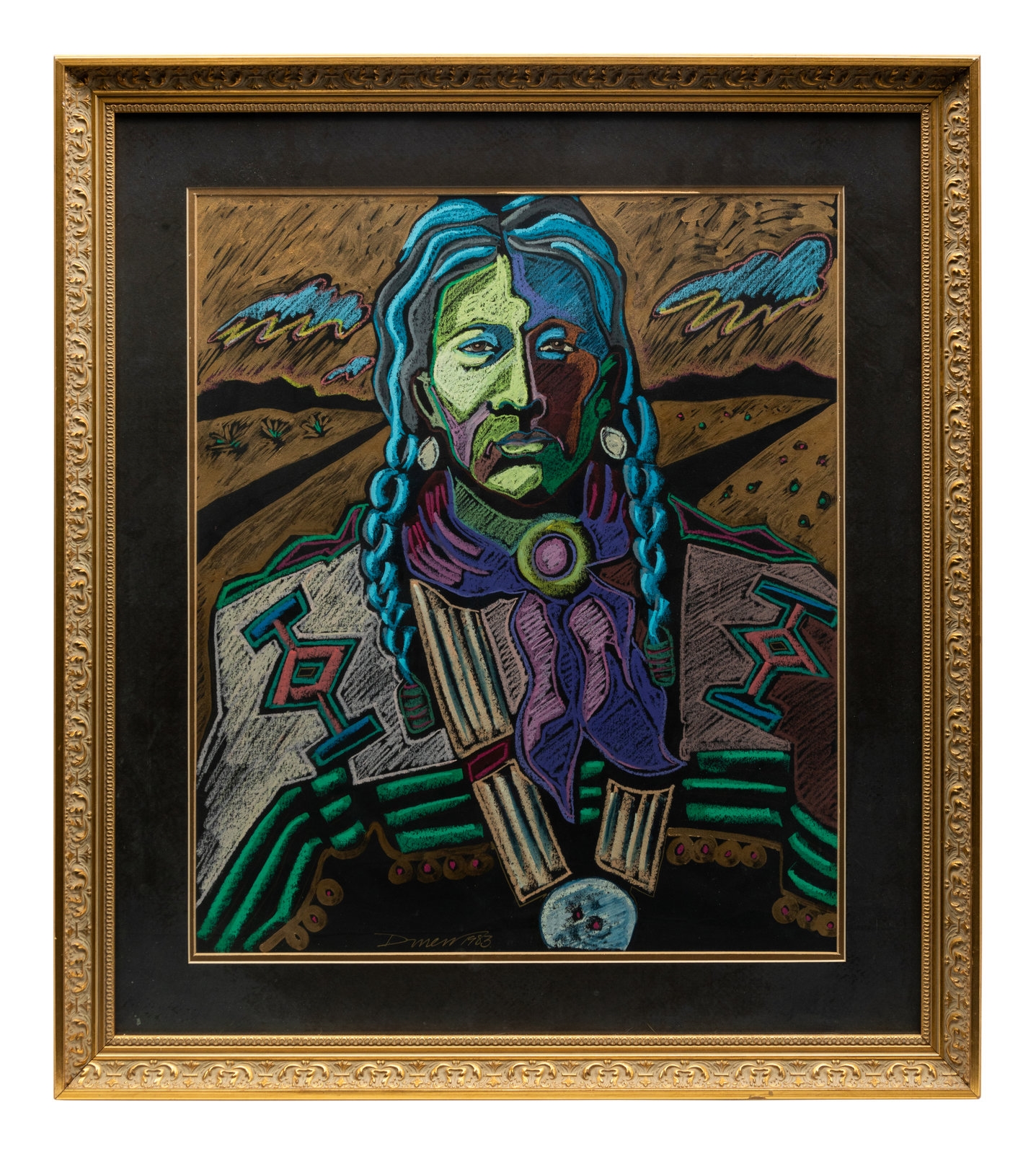 Darren Vigil Gray | Indian with Blue Braids (1983) | MutualArt