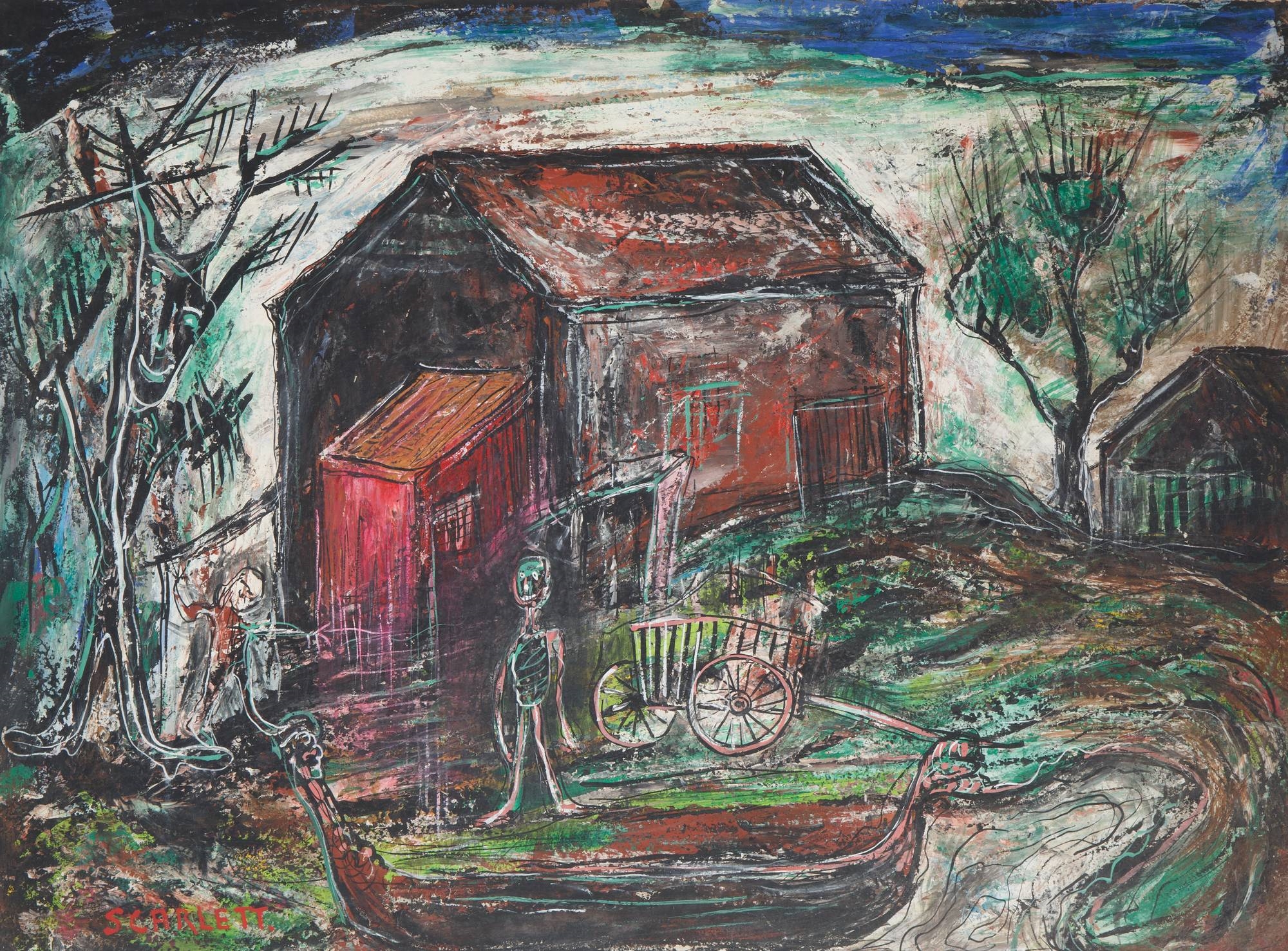 Rolph Scarlett | Surrealist Farm Scene | MutualArt