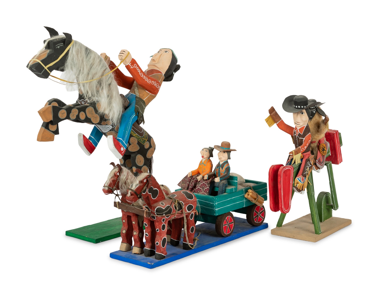 Delbert Buck | Eight Carved Wood Folk Art Sculptures | MutualArt