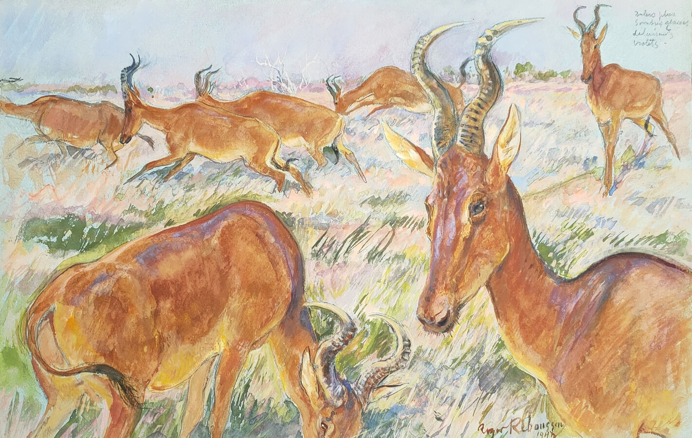 Roger Reboussin | Antilopes bubales (1948) | MutualArt