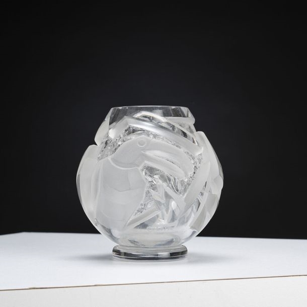 Aristide Colotte | Oblong vase with relief decoration on swollen heel ...