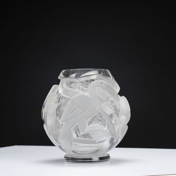 Aristide Colotte | Oblong vase with relief decoration on swollen heel ...