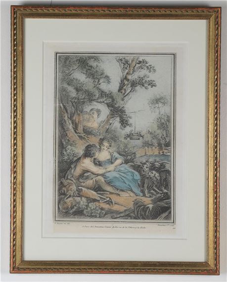 François Boucher | TWO LOVERS SEATED AT THE FOOT OF A LARGE TREE ...