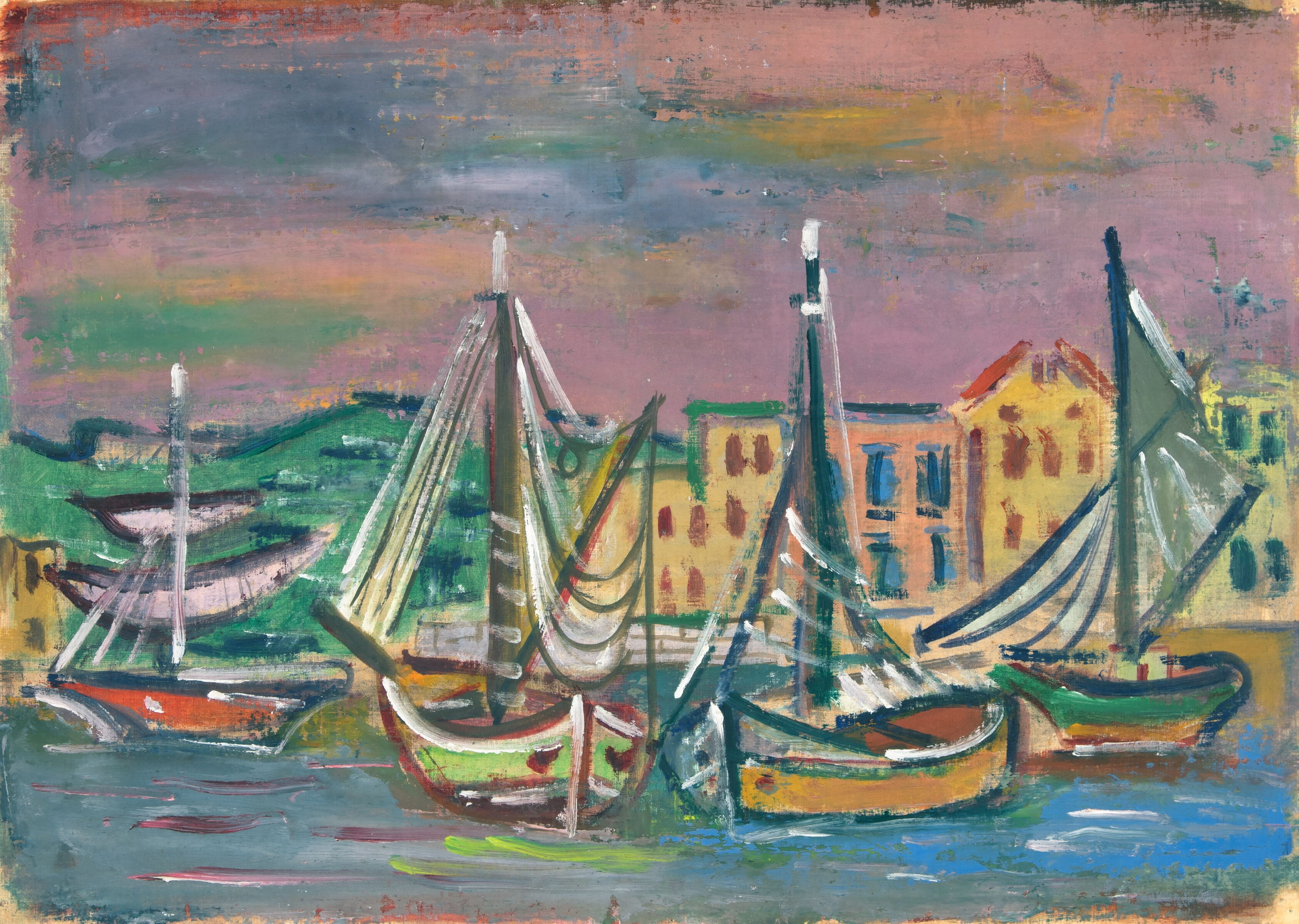 Werner Gilles | Fischerboote im südlichen Hafen (Circa 1955) | MutualArt