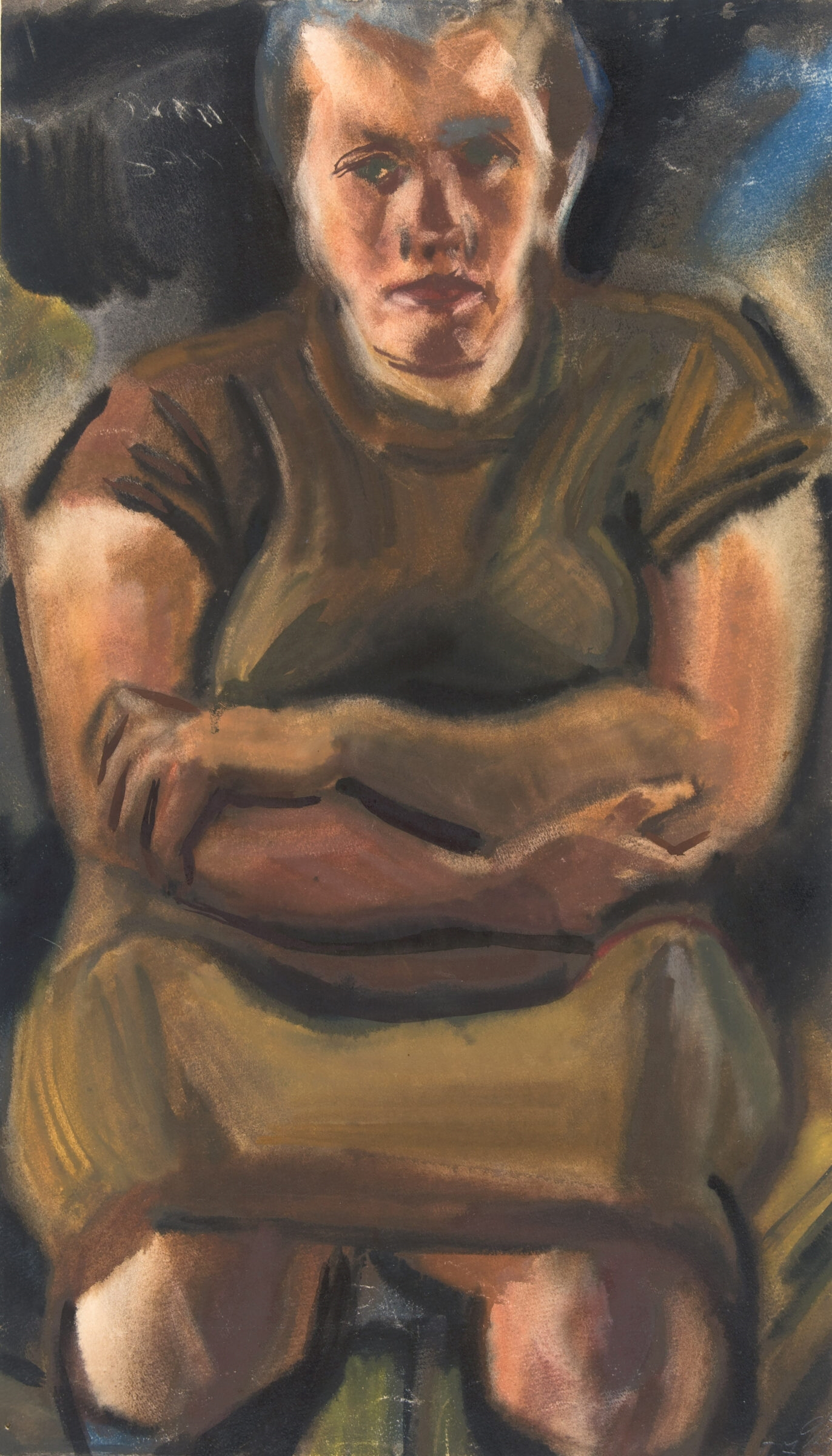 Curt Querner | Bäuerin im Kuhstall (1962) | MutualArt