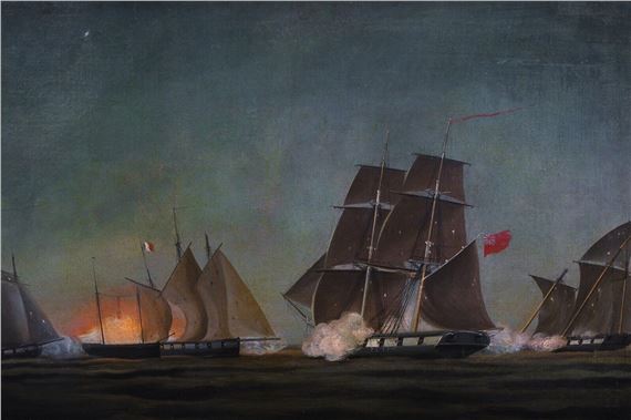 Thomas Buttersworth | THE BATTLE OF THE NILE OIL PAINTING (19th Century ...