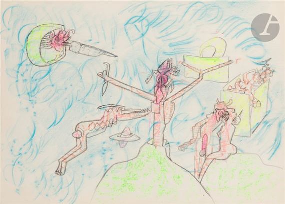 Roberto Matta | Surrealist composition (Circa 1960) | MutualArt