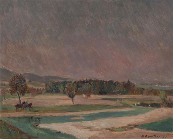 Armand Henri Rouiller | Scène champêtre à la tombée du jour (1951 ...