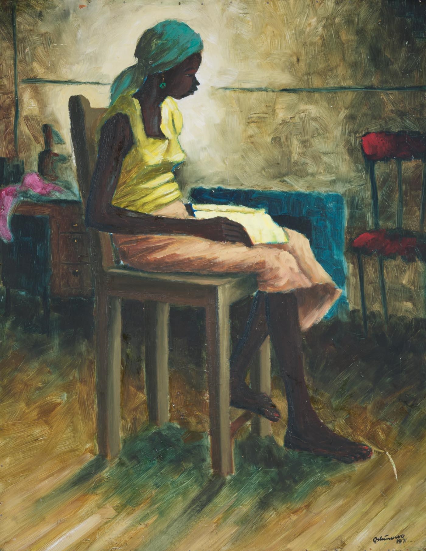 Kolade Oshinowo | KOLADE OSHINOWO OIL ON BOARD | MutualArt