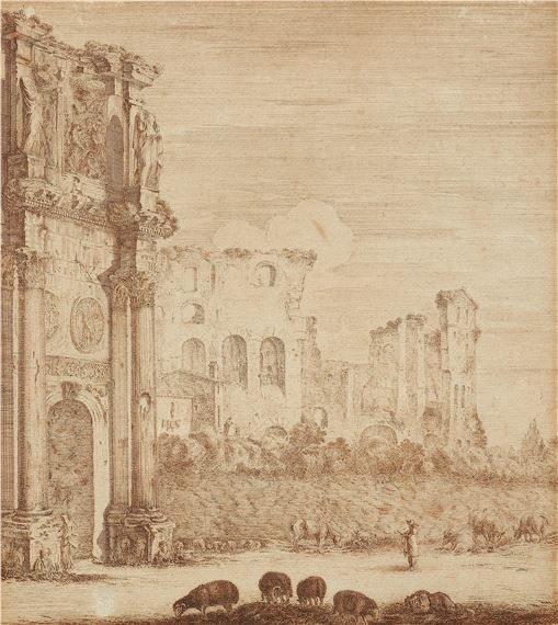 Adam Perelle | Adam Perelle At the Forum Romanum Pen and brown ink on ...