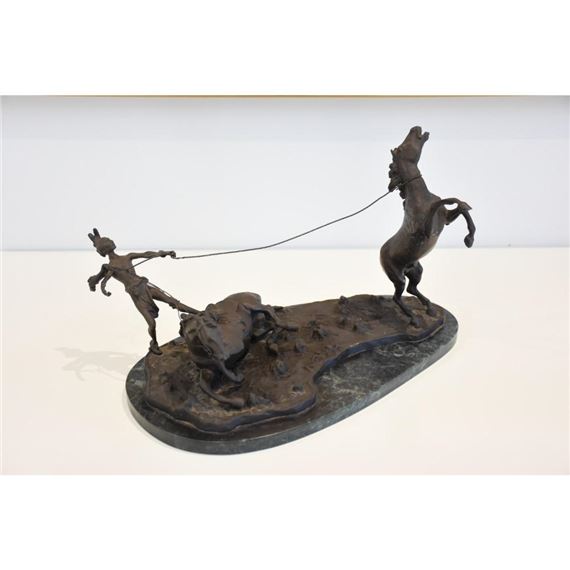 Carl Kauba | A reproduction bronze figure group depicting the Native ...