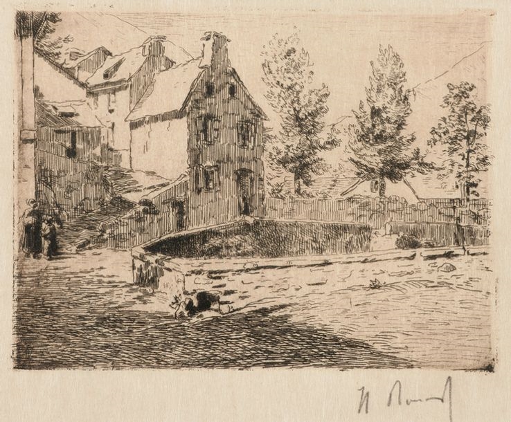 Henri Stanislas Rouart | House in a landscape (Circa 1870) | MutualArt