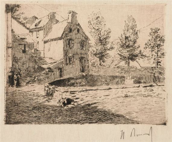 Henri Stanislas Rouart | House in a landscape (Circa 1870) | MutualArt