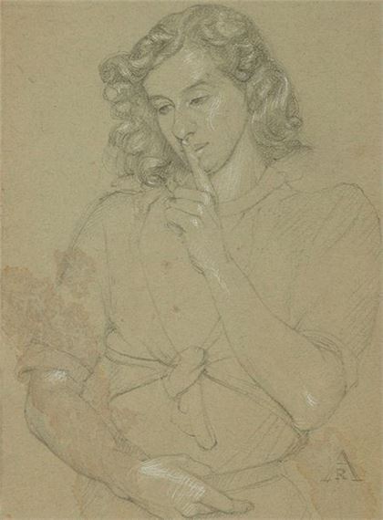 Augustin Rouart | Study for Juliette asking for silence (1943) | MutualArt