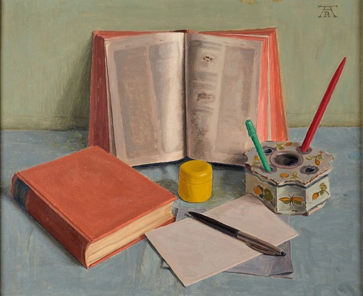 Augustin Rouart | Books and pencils (1958) | MutualArt
