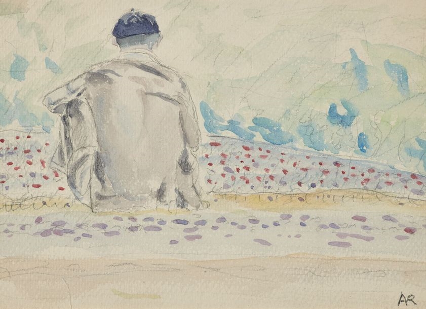 Augustin Rouart | Self-portrait of the back in a landscape | MutualArt