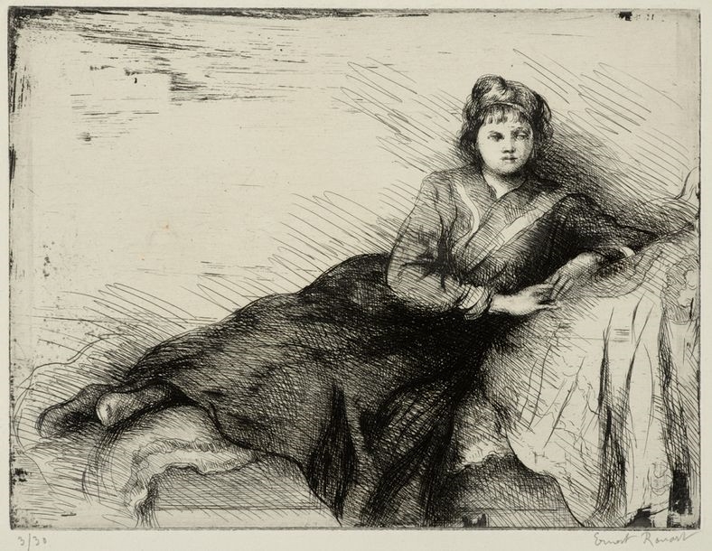Ernest Rouart | Woman on a chaise longue | MutualArt