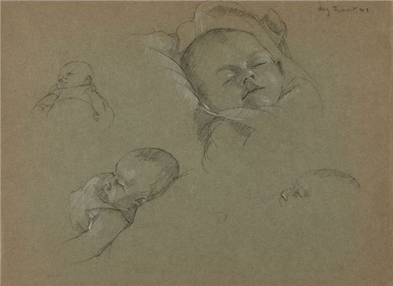 Augustin Rouart | Portrait of Jean-Marie at six months, four head ...