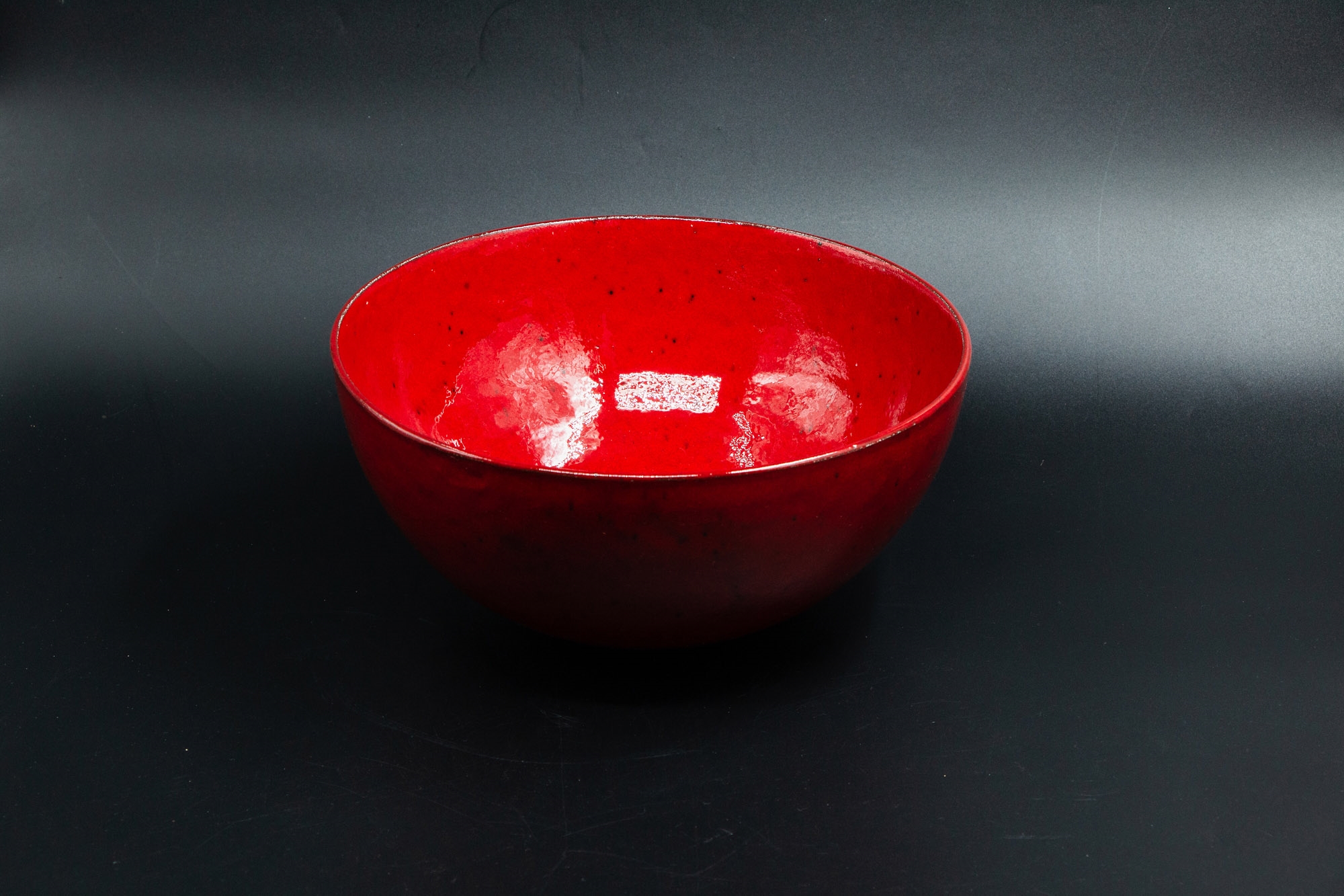 Len Castle | Len Castle - Red Lava bowl | MutualArt