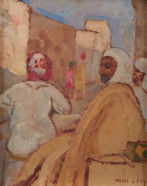 Moses Levy | Dans une ruelle de la Casbah Huile sur carton. Signée en ...