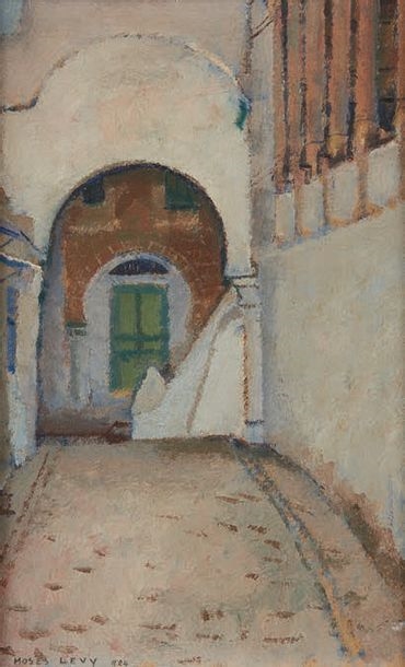 Moses Levy | Entrée d'un palais en Tunisie, (1)924 Huile sur carton ...