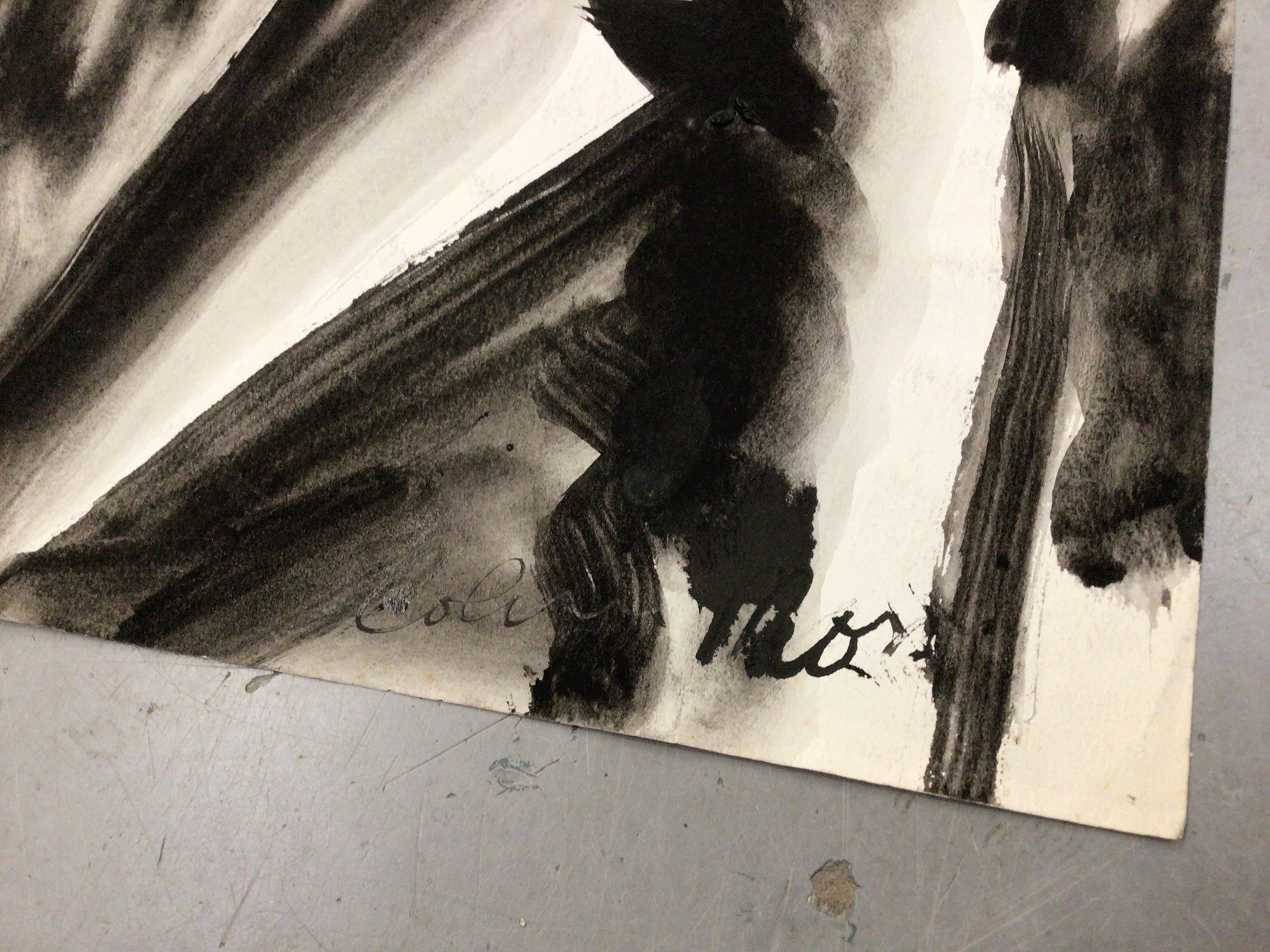 Colin Moss | a skulled figure wearing a beret | MutualArt