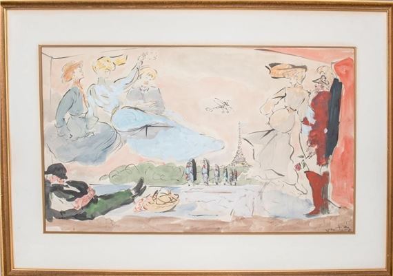 Marcel Vertès | View of Eiffel Tower (1950) | MutualArt