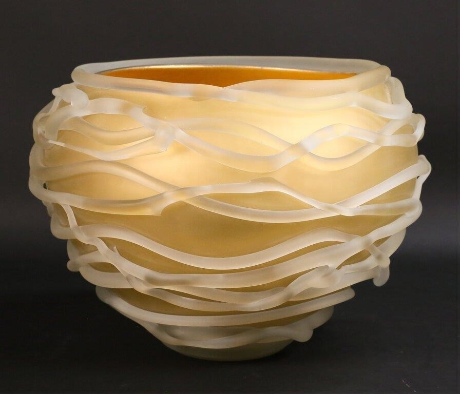 Molly Stone | Molly Stone Tornado Art Glass Bowl (1993) | MutualArt