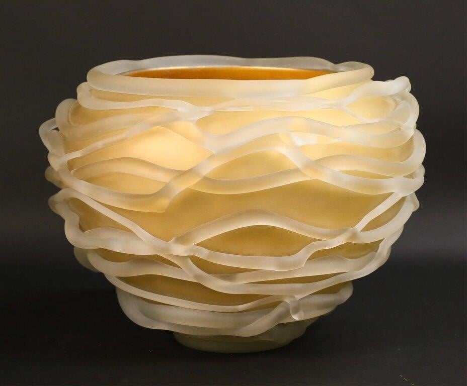Molly Stone | Molly Stone Tornado Art Glass Bowl (1993) | MutualArt