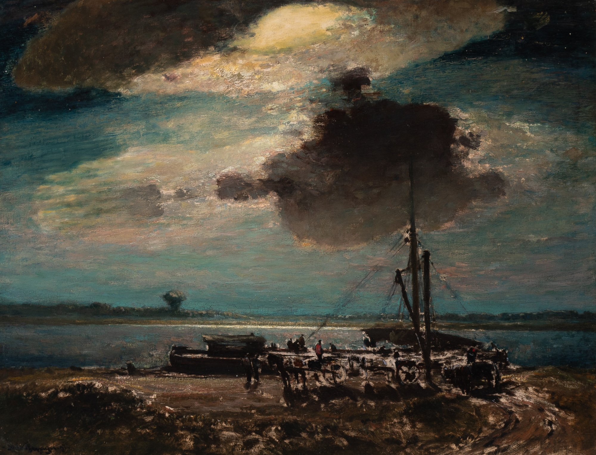 Henry Ward Ranger | Boats along a River | MutualArt