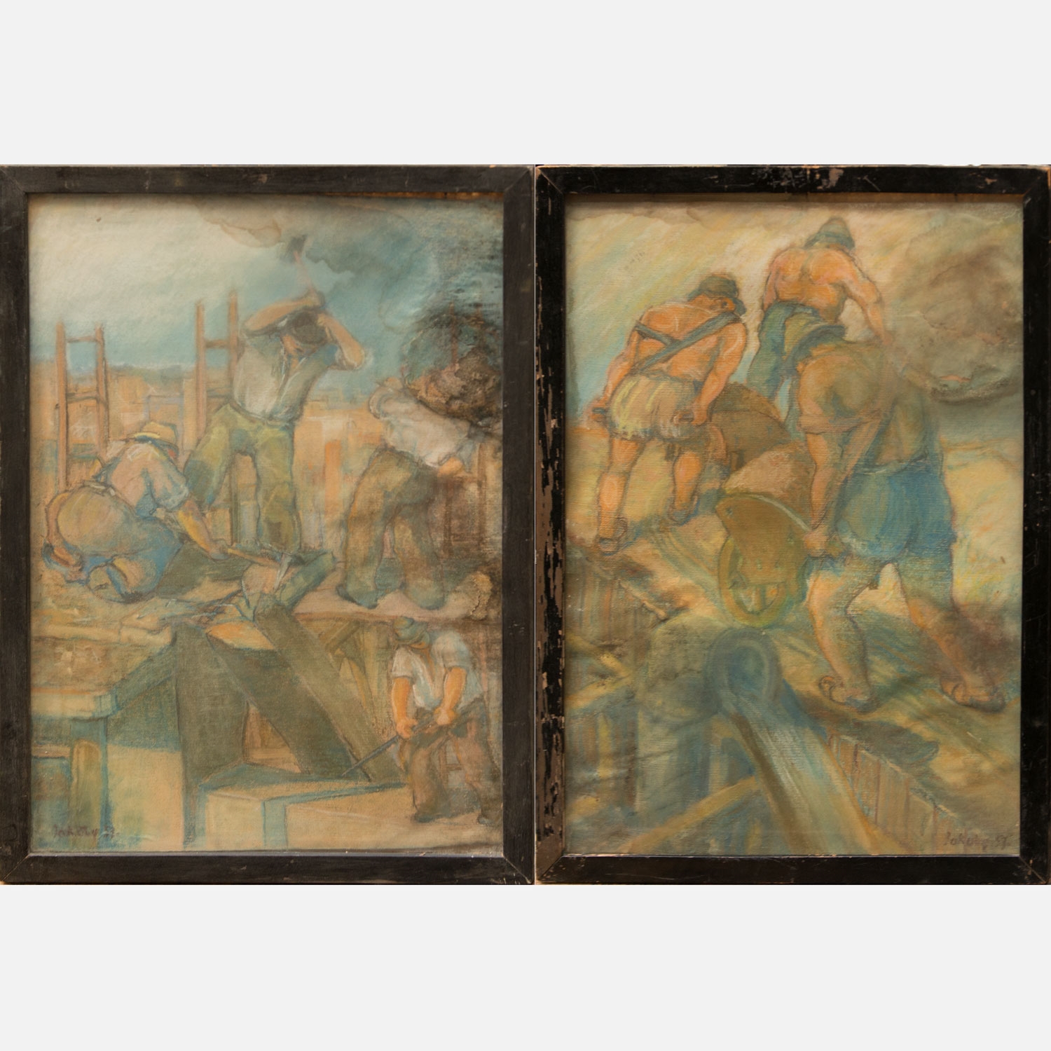 Július Jakoby | workers on a site | MutualArt