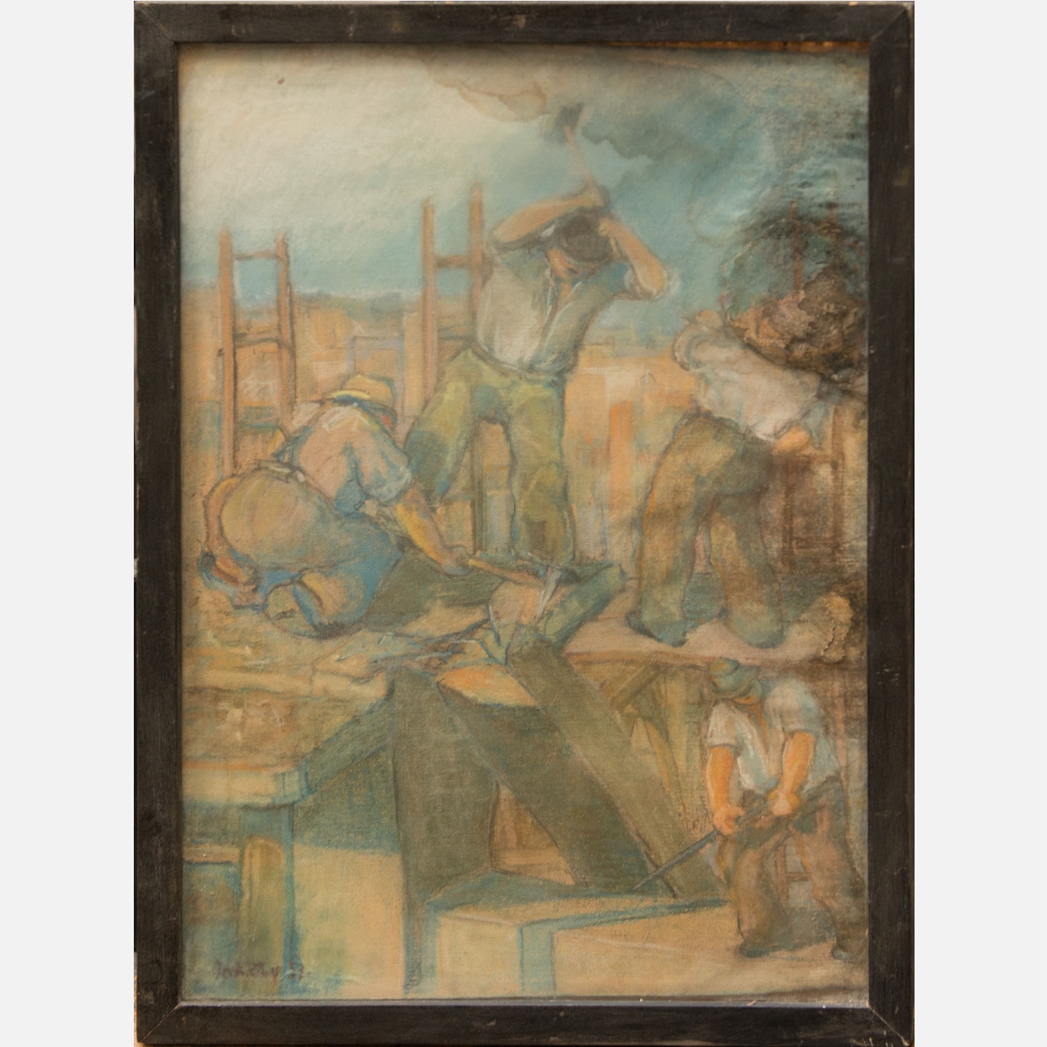 Július Jakoby | workers on a site | MutualArt