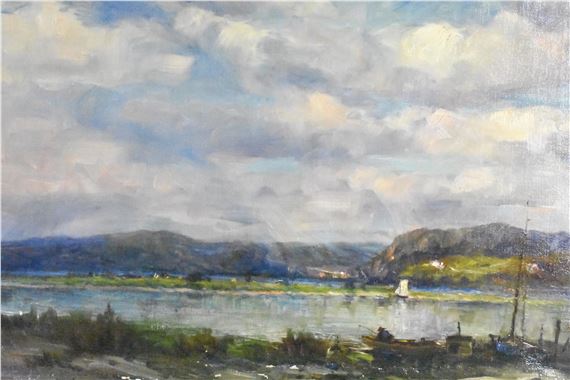 Charles P. Appel | Landscape with Lake and Boat | MutualArt