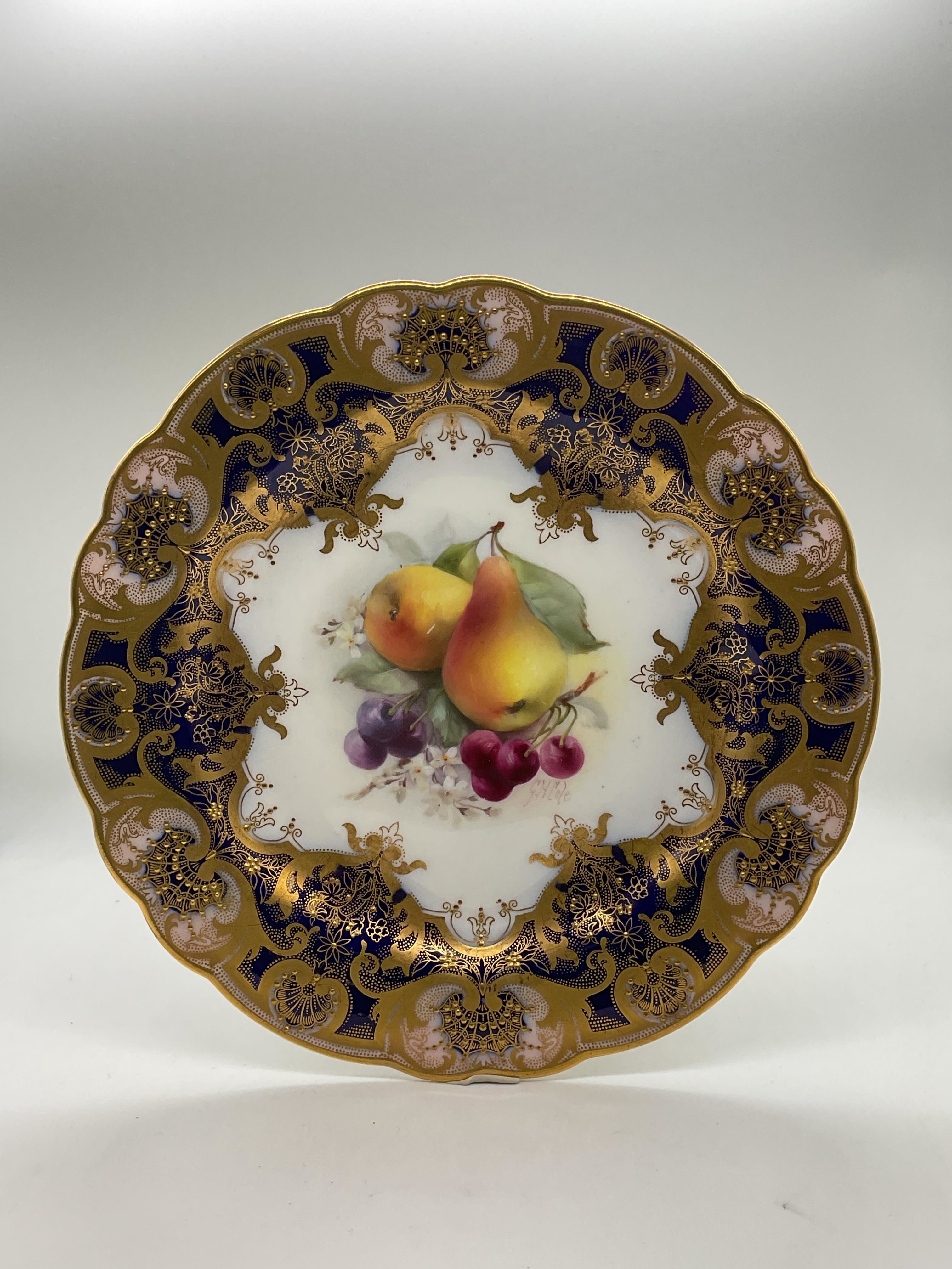 George Cole | GEORGE COLE FOR ROYAL WORCESTER; a gilt heightened fruit ...