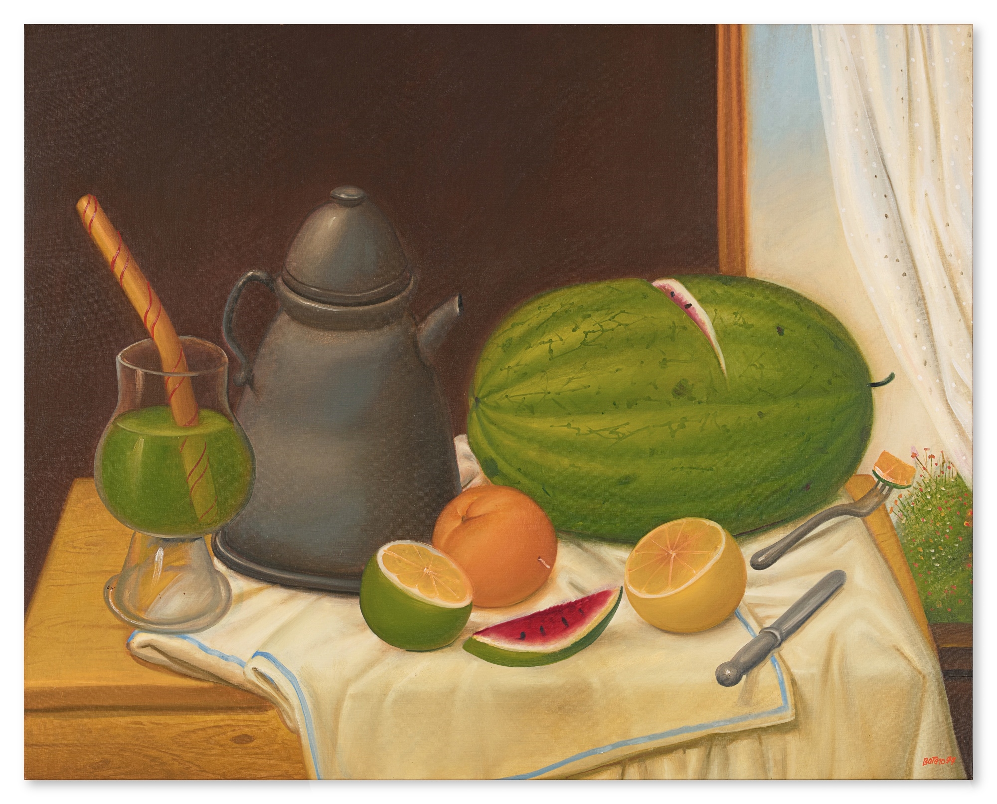 Fernando Botero | Still Life with Watermelon (1994) | MutualArt