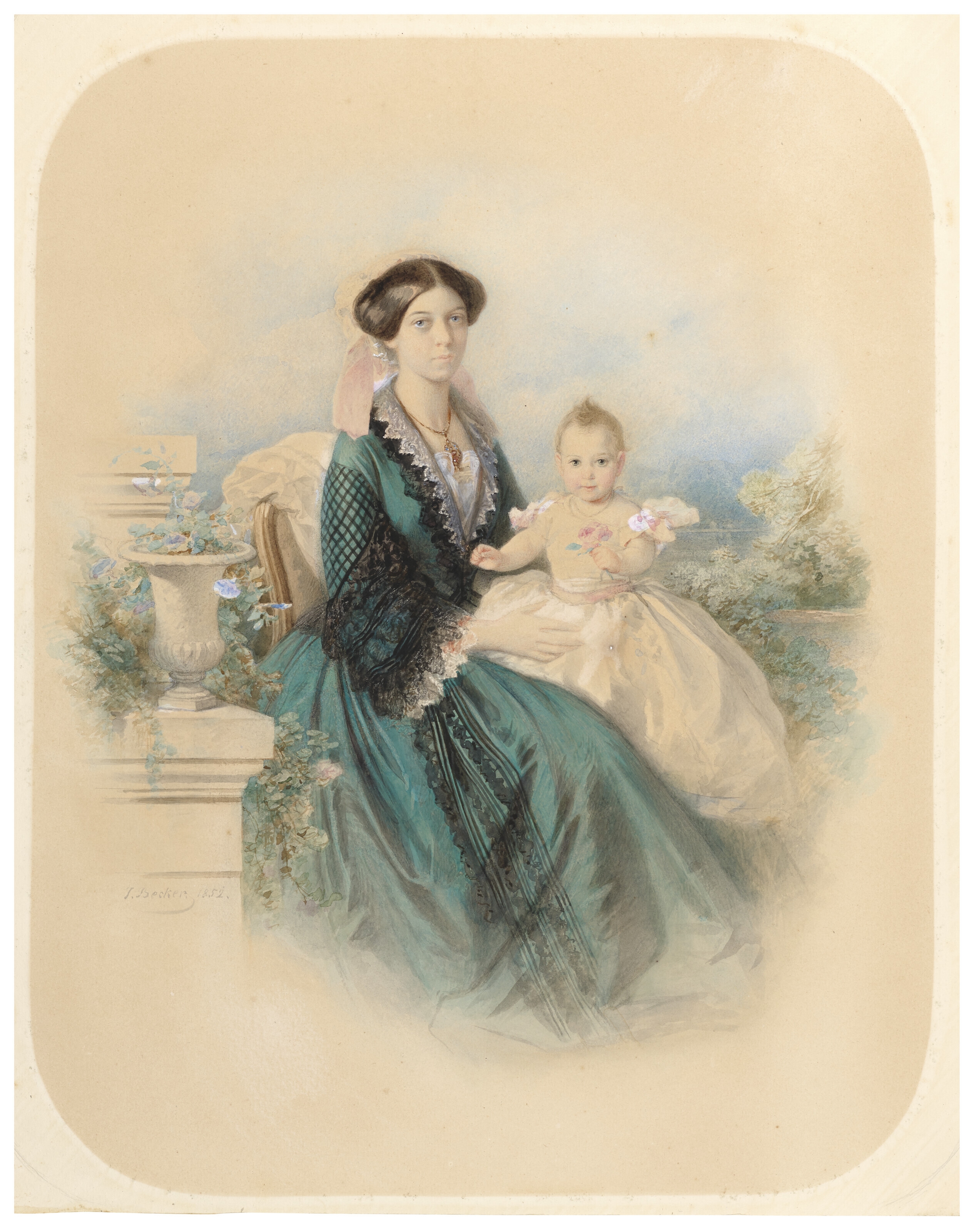 Jakob Becker von Worms | Portrait de Hannah Mathilde de Rothschild avec ...