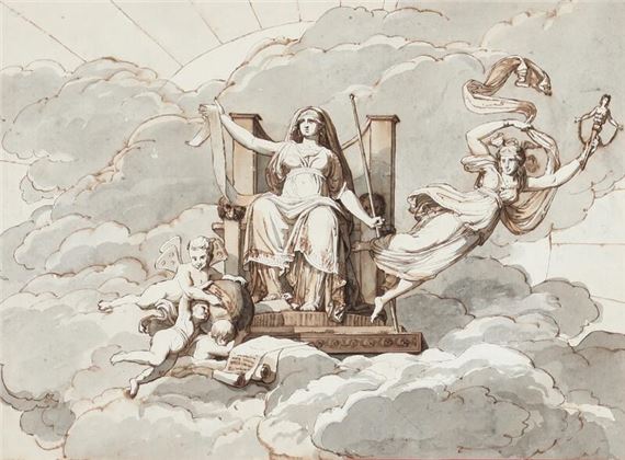 British School, 18th Century | Mythological scene with a woman enthroned | MutualArt