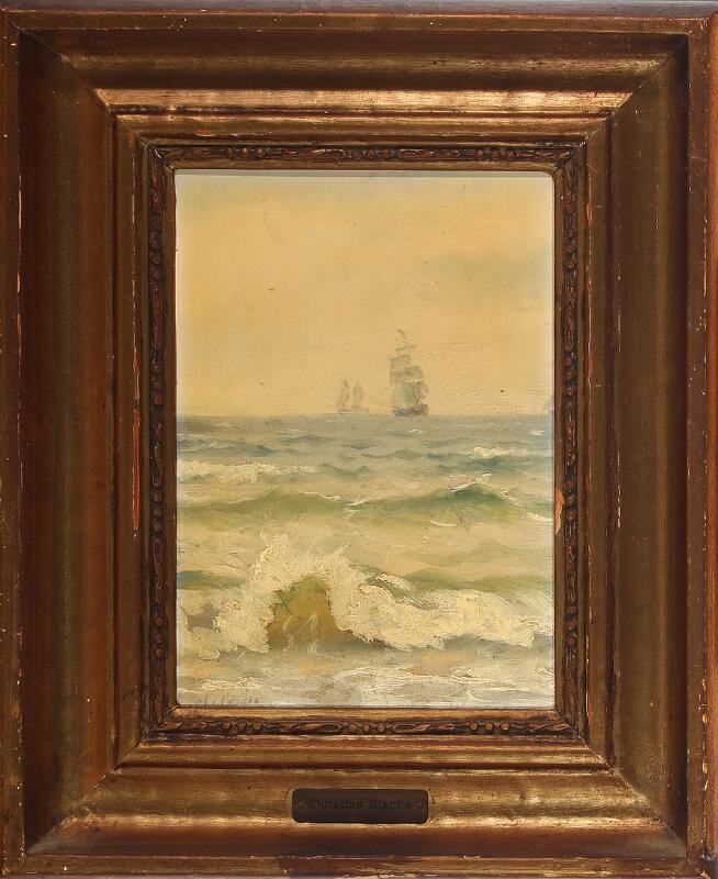 Christian Blache | Coarstal scenery with sailing ships | MutualArt