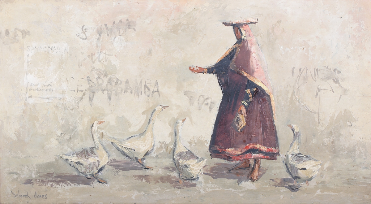 Deborah Jones | Woman Feeding Geese | MutualArt