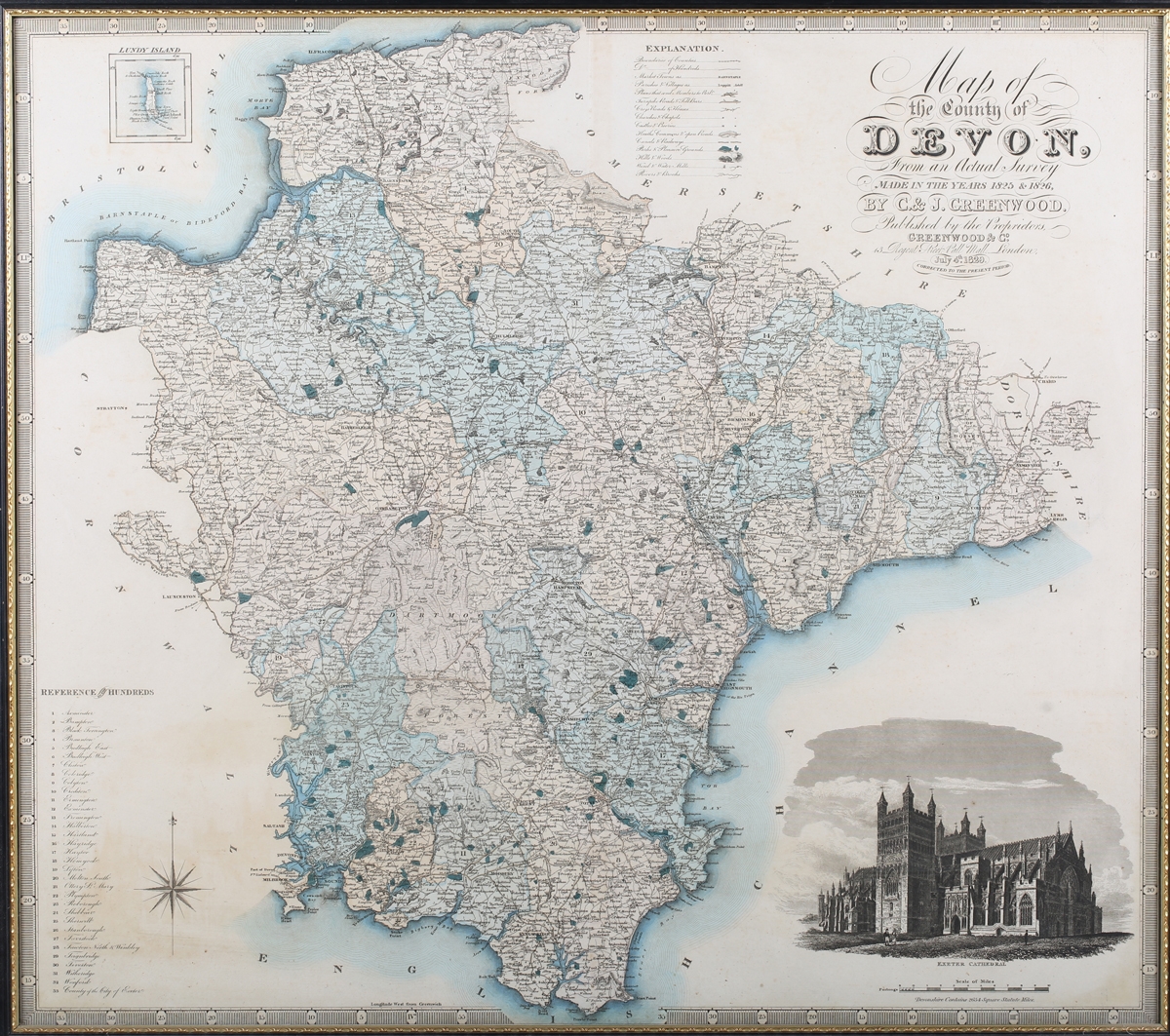 C & J Greenwood | Map of the County of Devon from an actual Survey made ...