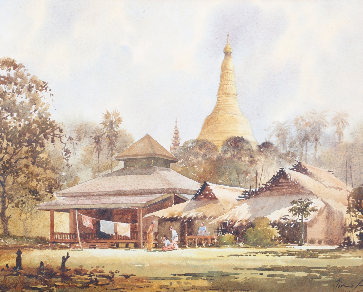 Tin Aye | Landscape with Temple | MutualArt