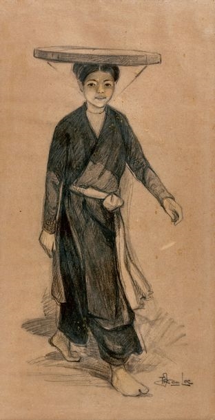 Tran Tan Loc | Tran Tan Loc (1906-1968) Young Annamite with a Tray ...