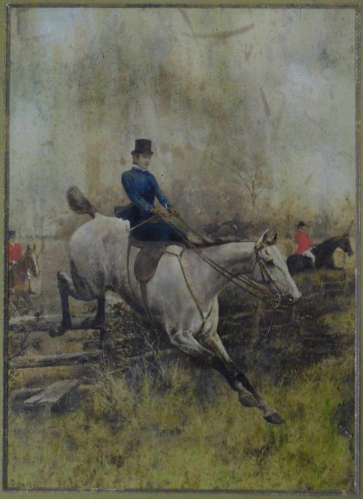 Thomas Blinks | A hunting scene with lady in full flight on a grey ...