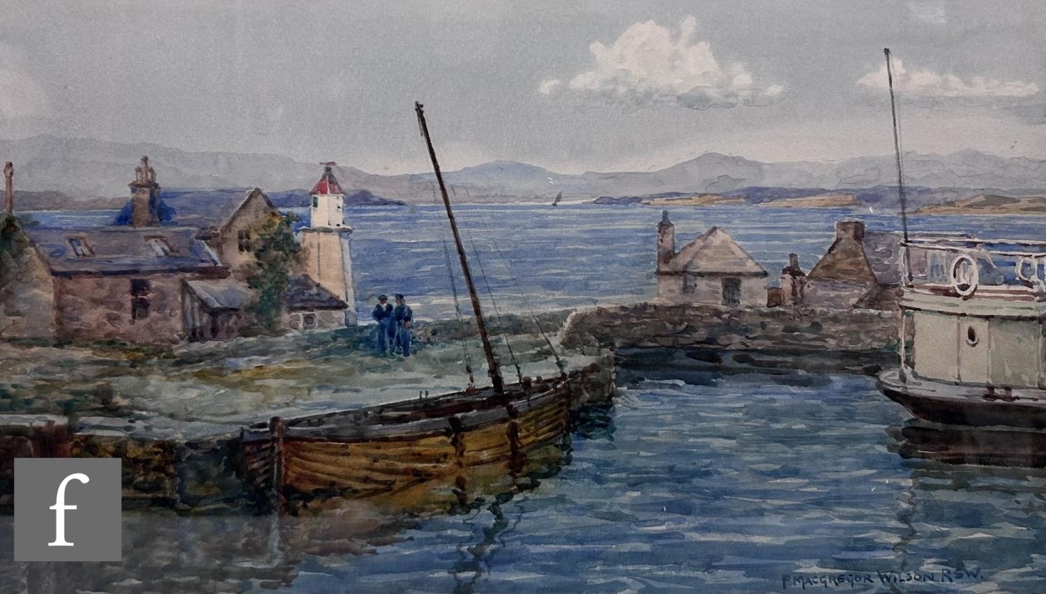 Peter MacGregor Wilson | Fishing village harbour scene | MutualArt