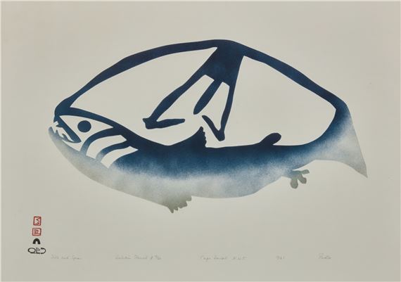 Pudlo Pudlat | Fish and Spear (1961) | MutualArt